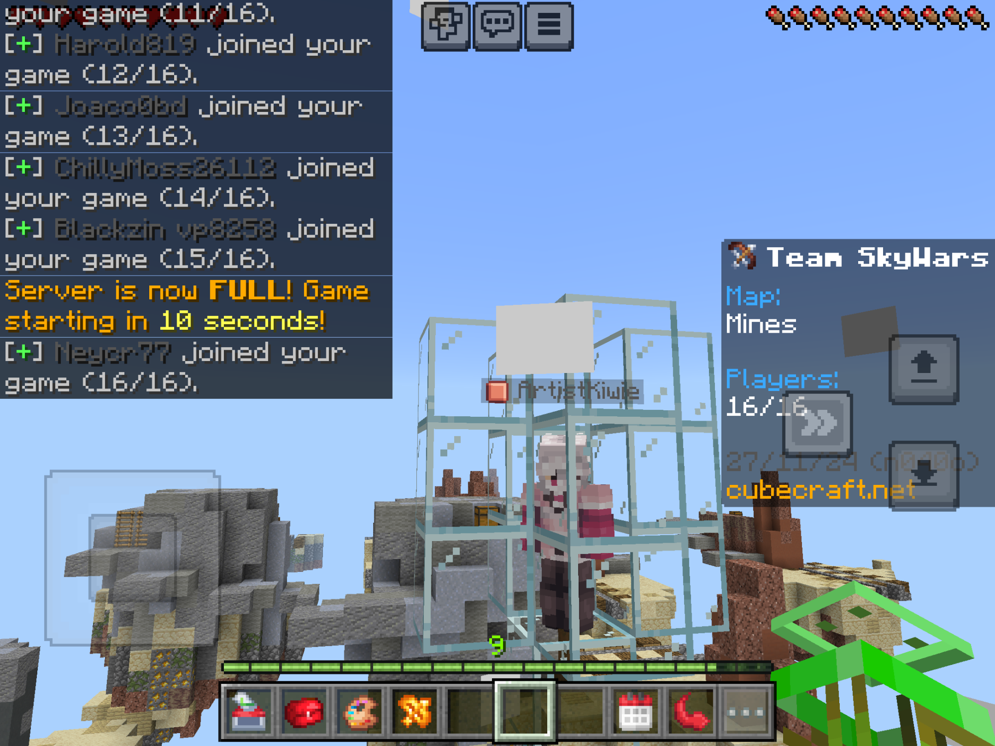 My school friend finally played cubecraft after several months! And I ...